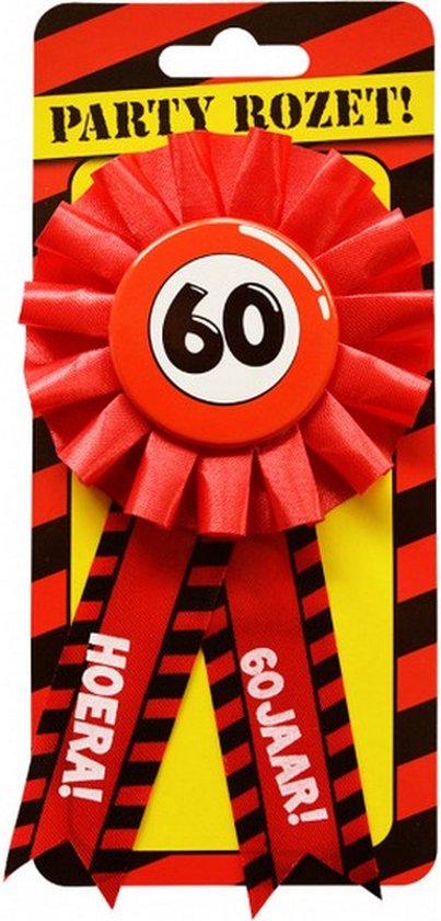 rozet Hoera 60 Jaar 15 x 8 cm polyester rood | bol.com