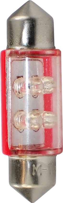 M-Tech LED C5W 12V 36mm - Basis 4x Led diode - Rood - Set | bol