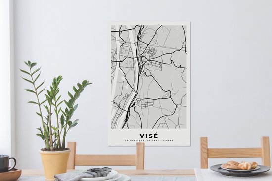 Tableau Peinture Zwart Wit - België - Carte - City Map - Map - Visé ...