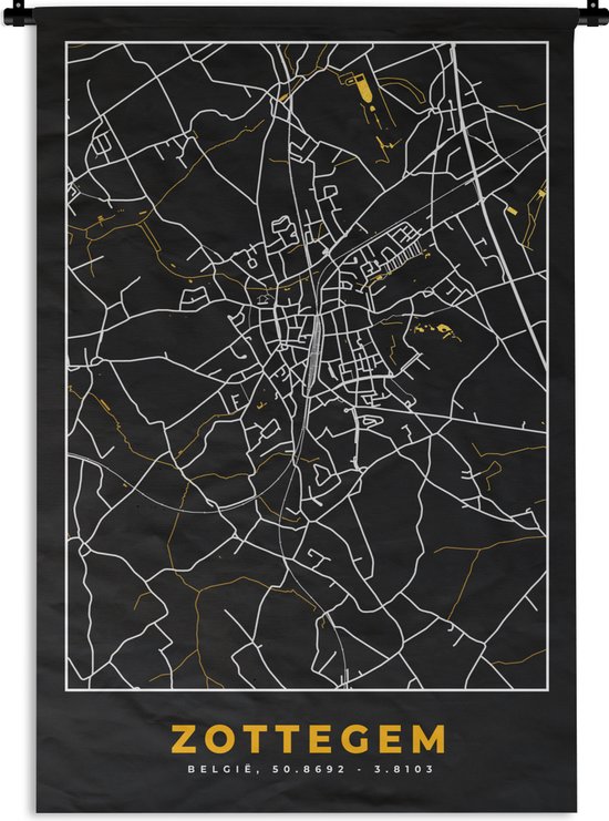 Wandkleed - Wanddoek - Kaart - Goud - Plattegrond - Zottegem ...
