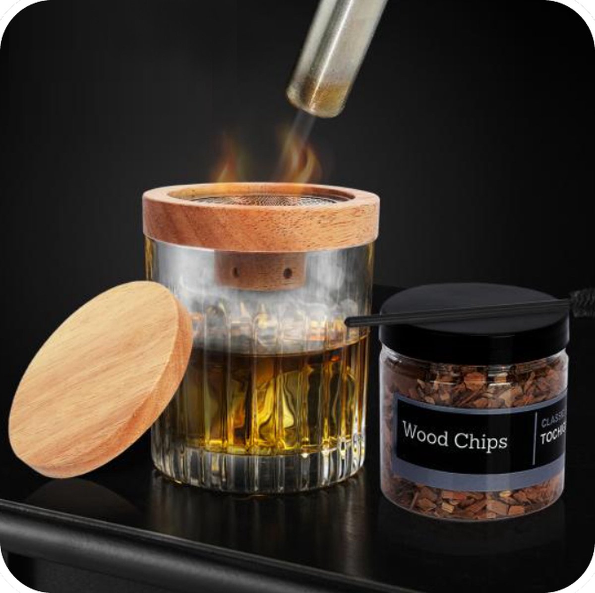Whiskey / Cocktail smoker rookapparaat 3-delig HOUT - rookpistool ...