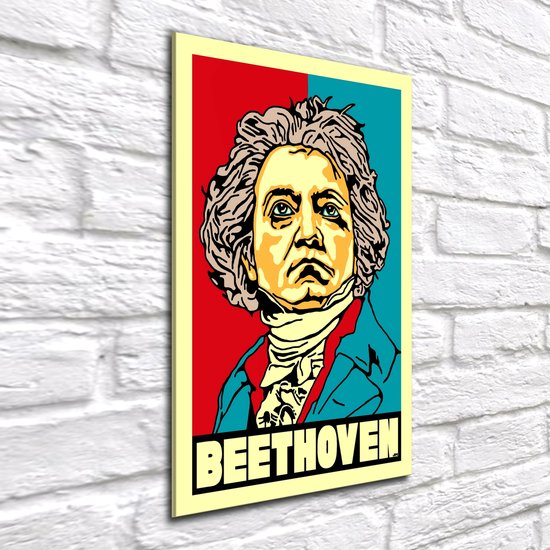 Ludwig Van Beethoven Pop Art XL Acrylglas XL - 100 x 70 cm op 10 mm dik ...
