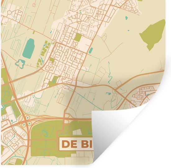 Muurstickers - Sticker Folie - De Bilt - Stadskaart - Kaart ...