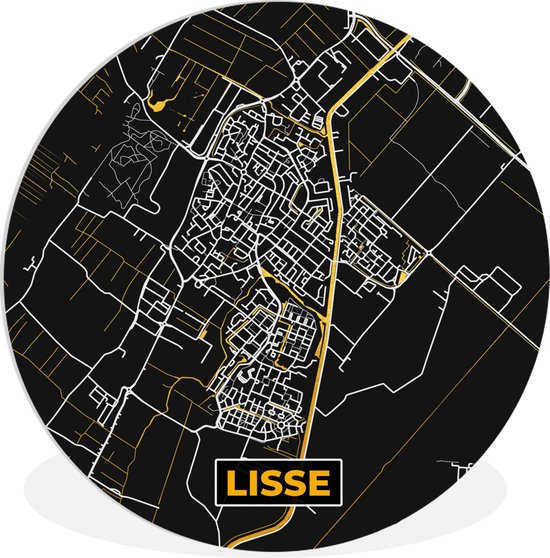 Wall Circle - Wall Circle Indoor - Lisse - Map - Map - Goud - City Map ...
