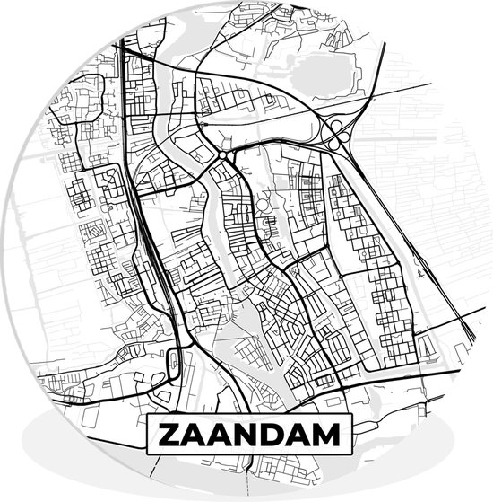 Wall Circle - Wall Circle Indoor - Zaandam - City Map - Zwart Wit - Map ...