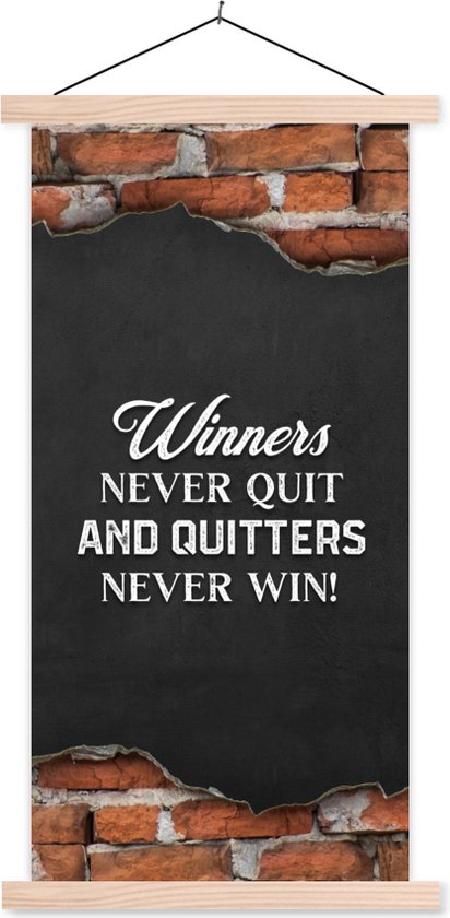 Posterhanger incl. Poster - Schoolplaat - Winners never quit, and ...