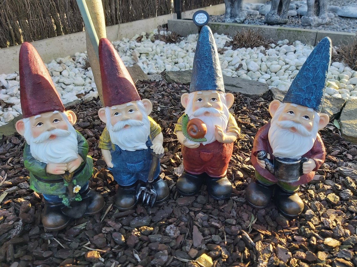 set van 4 tuinkabouters gnoom 29cm hoog kabouter | bol.com