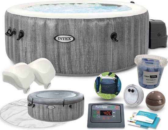 Intex Jacuzzi PureSpa Bubble Greywood 6 personnes | 216cm | Avec module ...