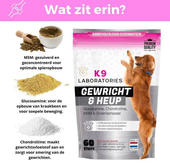 K9 Laboratories - Gewricht & Heup - 60 stuks - voor honden - met ...