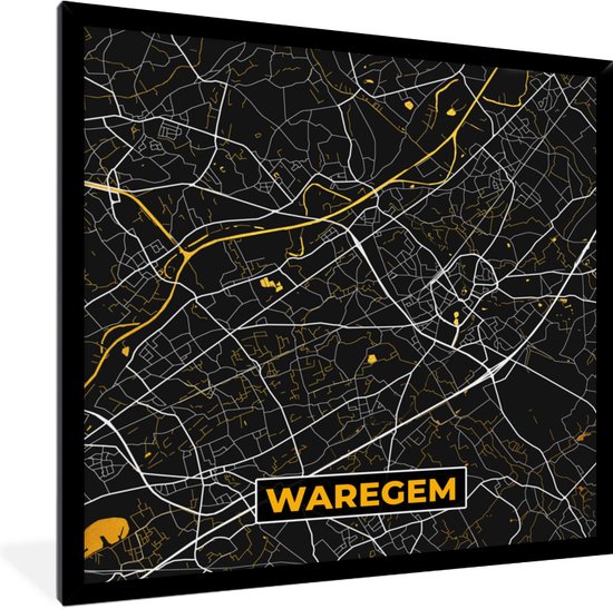 Fotolijst incl. Poster - Waregem - Stadskaart - Kaart - Plattegrond ...