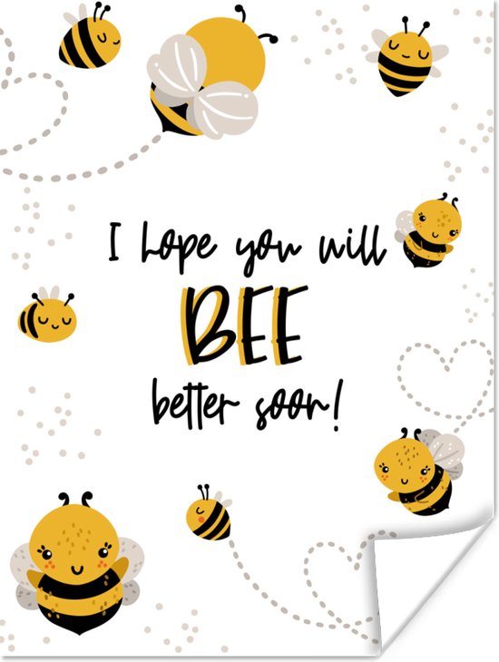 Poster Beterschap - Quote - Bij - 120x160 cm XXL | bol
