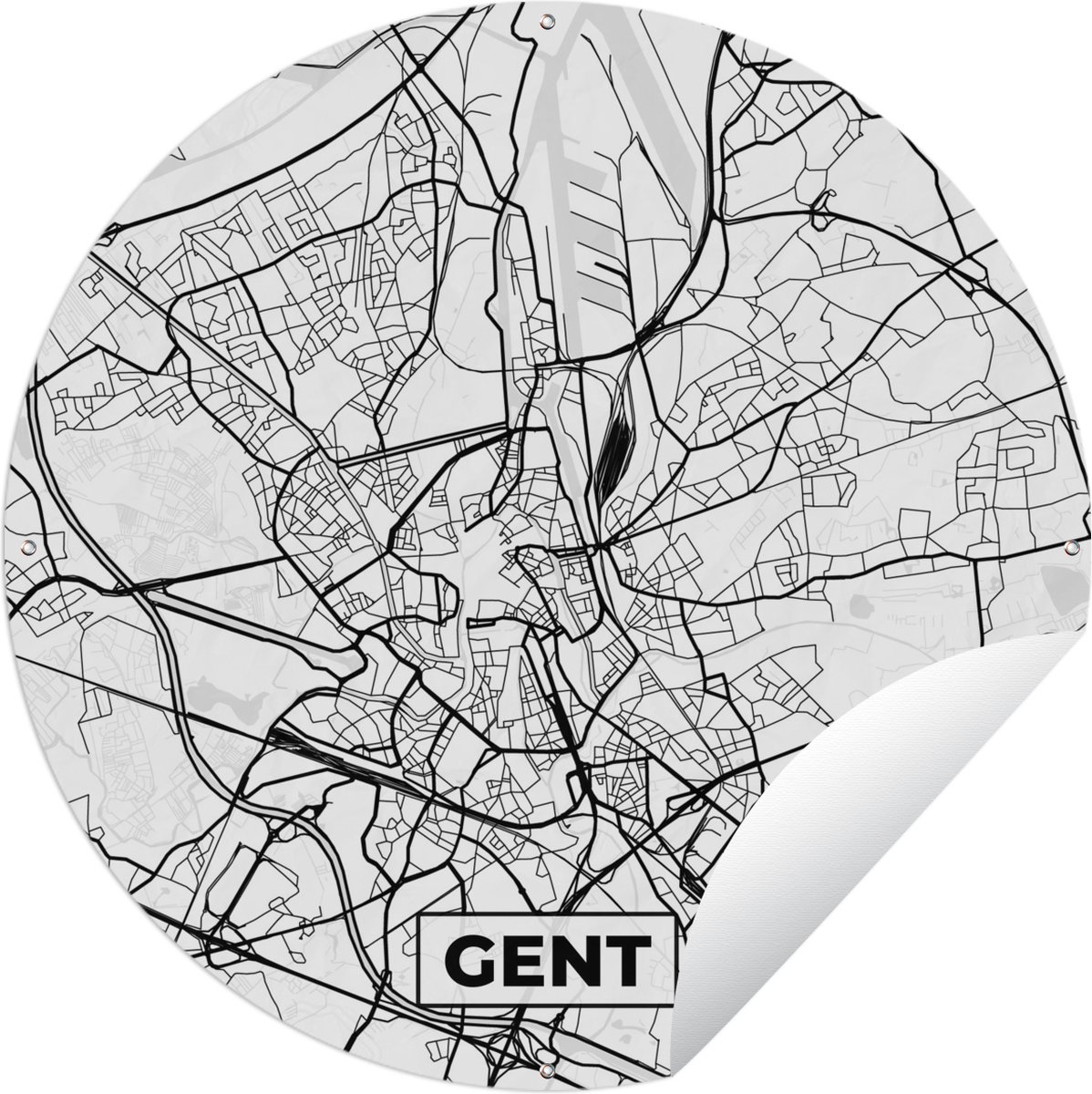 Tuincirkel Stadskaart – Plattegrond – België – Zwart Wit – Gent – Kaart ...