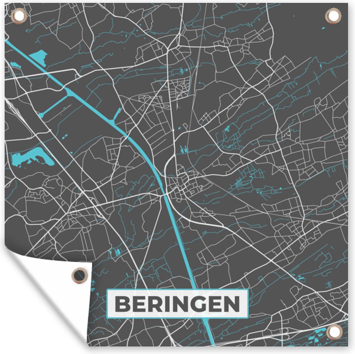 Tuindoek België – Beringen – Stadskaart – Kaart – Blauw – Plattegrond ...