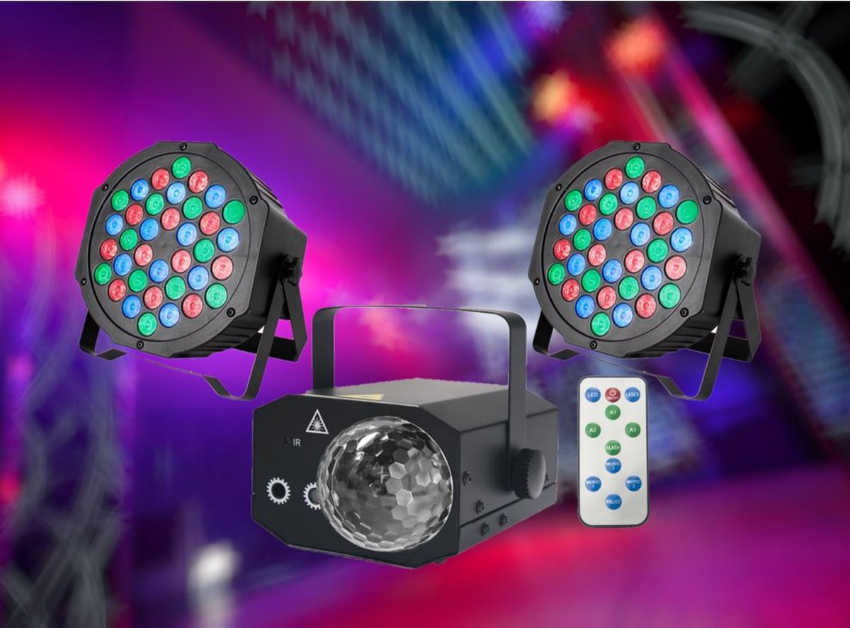 De Party Box - Complete set met discolampen - laser en lichteffecten ...