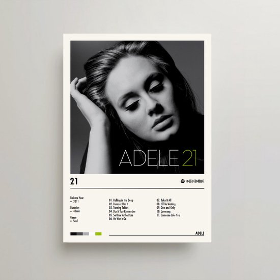 Adele Poster - 21 Album Cover Poster - Adele LP - A3 - Adele Merch ...