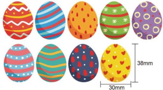 Paas Sticker - Sluitsticker – Ei – Eieren | Gekleurde / Geverfde Eieren ...