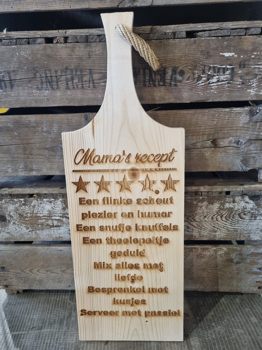 Tapasplank mama recept gegraveerd [Tapasplank met tekst] [Hapjes plank ...