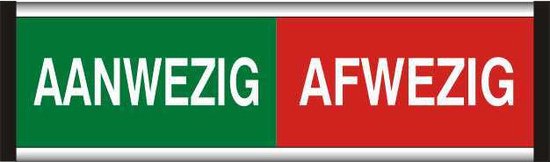 Aanwezig afwezig bord 100 x 30 mm | bol