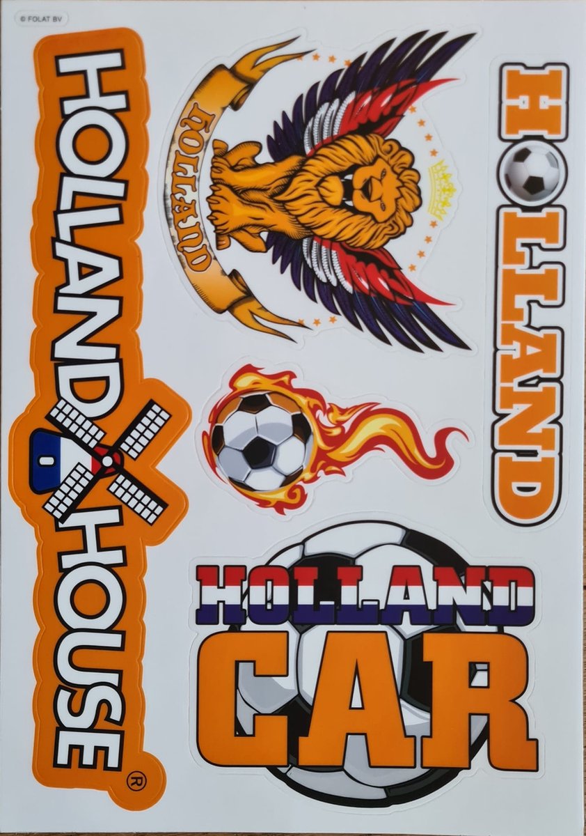 4 grote vellen Auto stickers / raam stickers Holland - Oranje ...