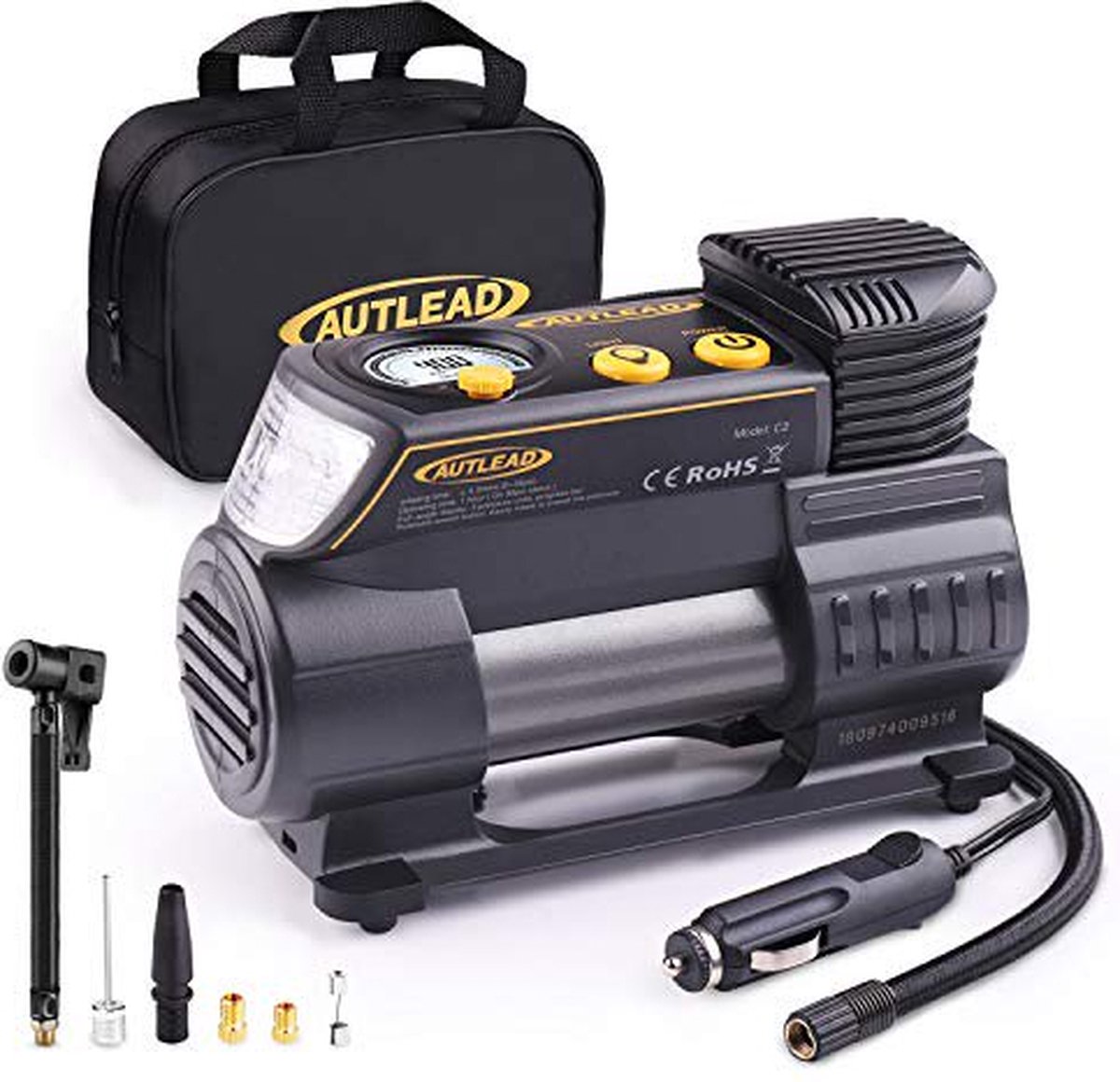 Draagbare multifunctionele Luchtcompressor met digitale meter ...