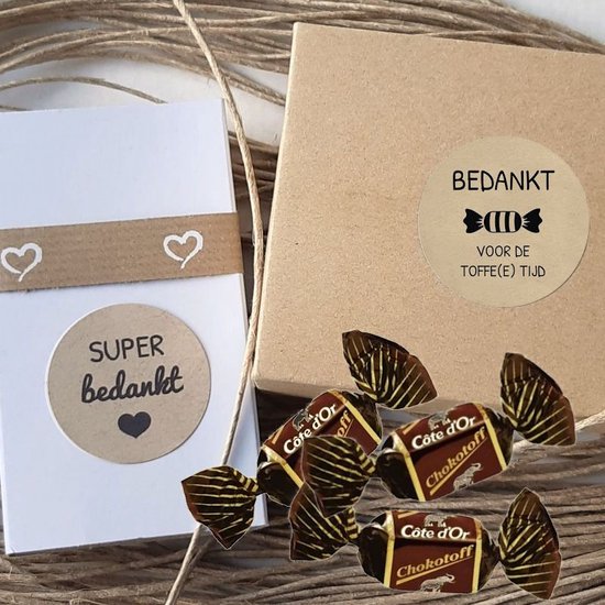 Kraft stickers pakketje cadeautje voor jou Ø 4cm - 48 stuks - etiketten sluitzegel... | bol