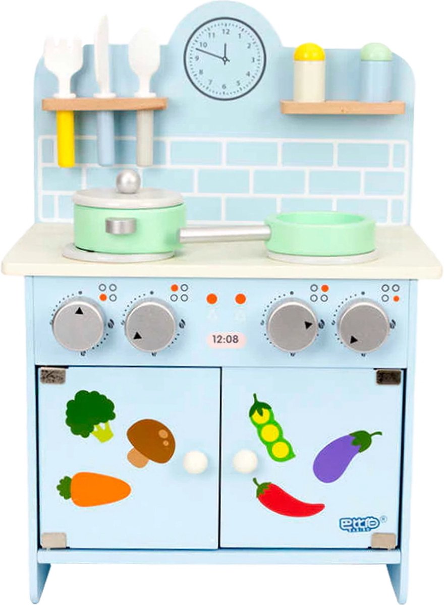 Eco Toys Blauw Houten Keukentje HC491063 | bol.com