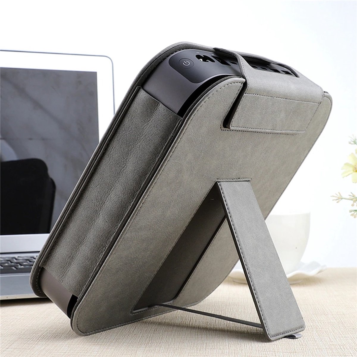 J&J Apple Mac Mini case - Grijs - Premium Eco Leer - Handig - Opberg ...