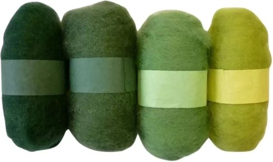 Gekaarde Wol Set 4x20gr Groentinten | bol.com