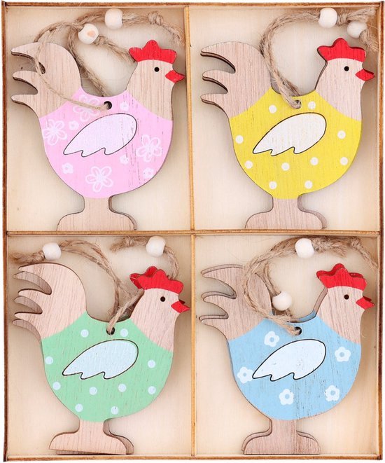 8 Houten Paashangers - Paaskip - Paasdecoratie voor paasboom ...