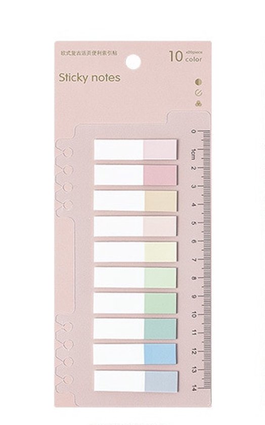 Sticky notes - index tabs - 200 indextabs - Inclusief liniaal | bol