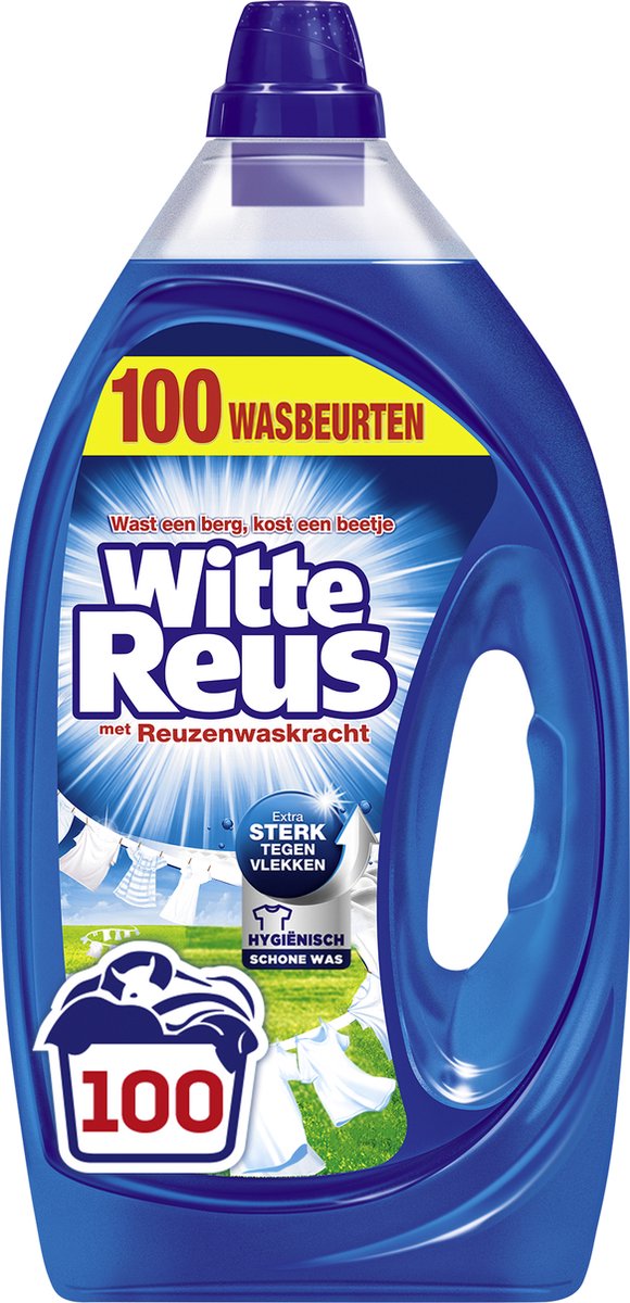 Witte Reus Gel - Vloeibaar Wasmiddel - Grootverpakking - 100 Wasbeurten ...