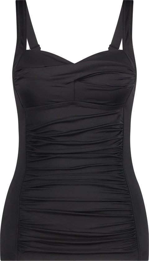 Hunkemöller Dames Badmode ruched Tankini - Zwart - Maat M | bol