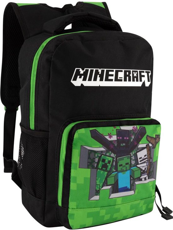 Minecraft - Rugzak - Black - 36cm - 2 vakken | bol.com