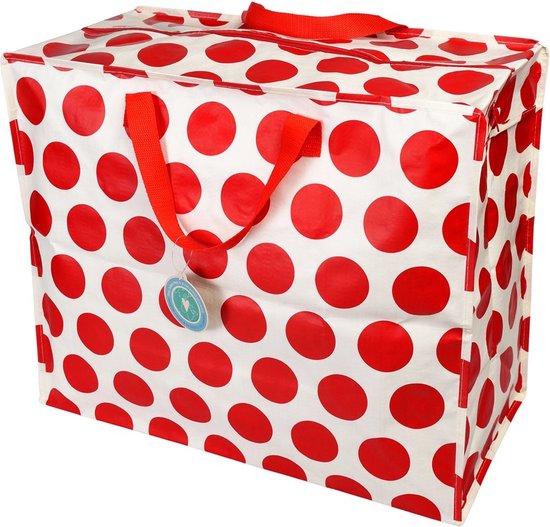 XXL tas / Jumbo shopper Spotlight red on cream / rode stip | bol.com