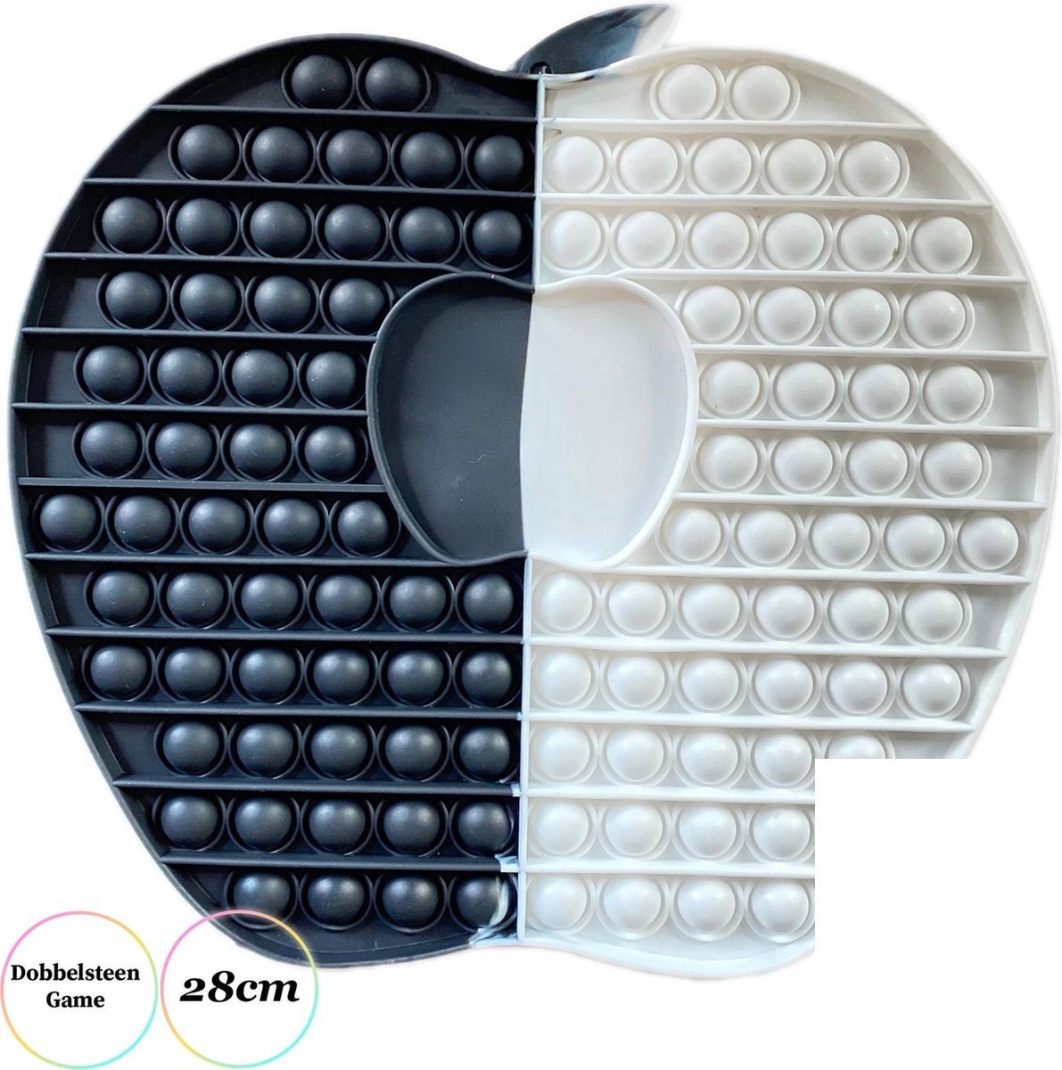 FIDGETLY | Fidget toys | Dobbelsteen game Pop it | Apple Zwart-wit Pop ...