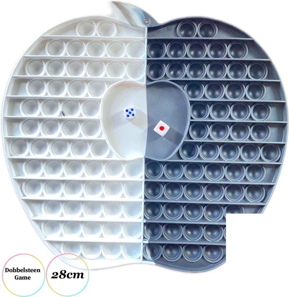 FIDGETLY | Fidget toys | Dobbelsteen game Pop it | Apple Zwart-wit Pop ...