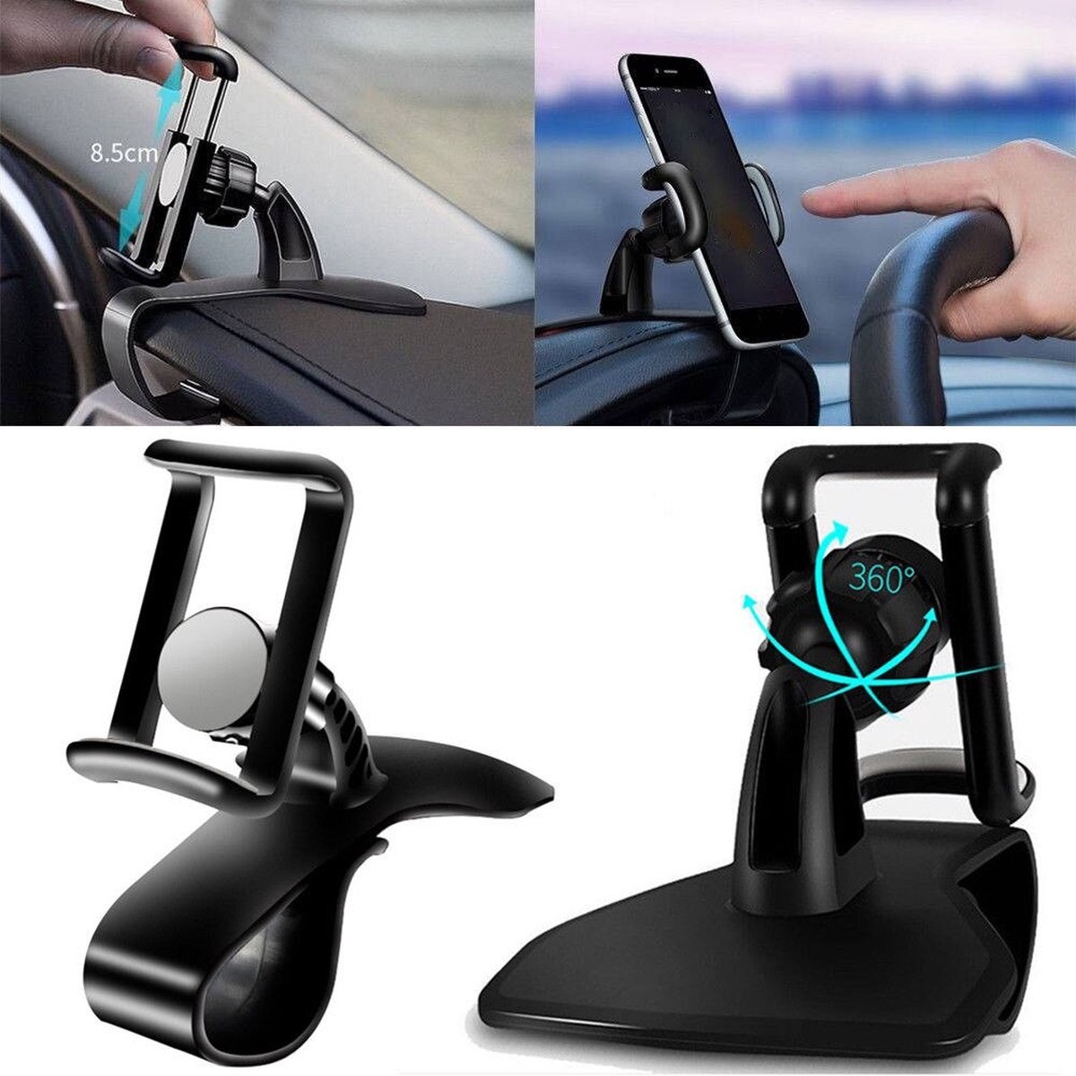 Telefoonhouders Auto Dashboard 360 Graden - GSM Houder - Auto ...