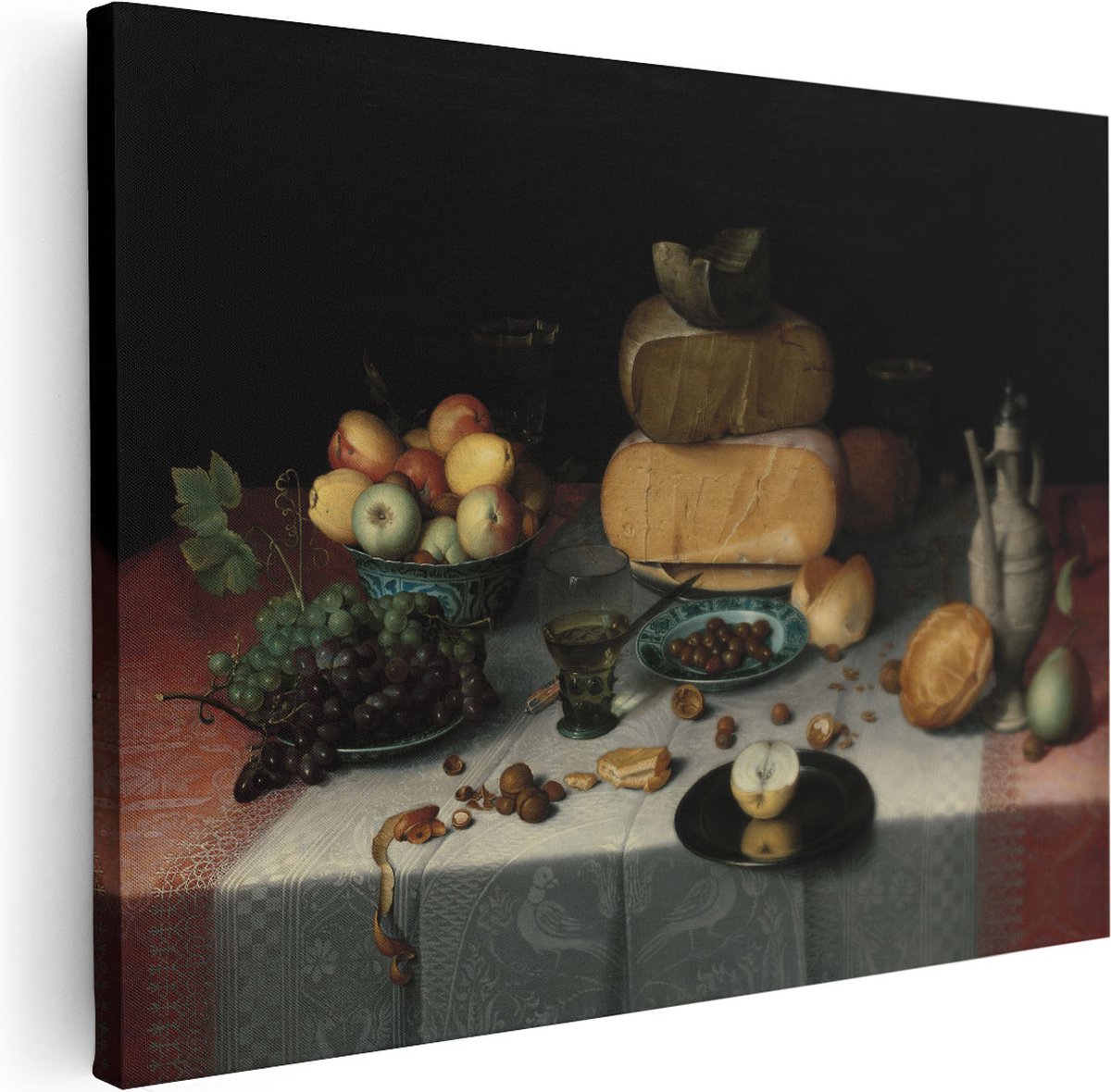 Artaza Canvas Schilderij Stilleven met Kazen - Floris Claesz. Van Dijck ...