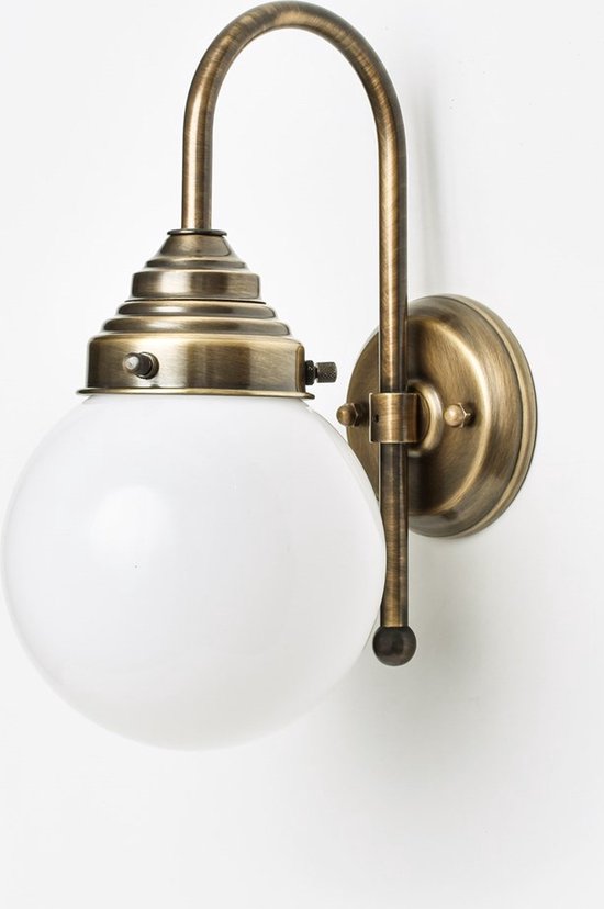 Wandlamp Bol Ø 15 Meander Brons - Art Deco Trade | bol