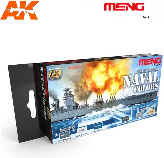 Meng MC811 - British And Us Navy Basic Naval Colors verf set 6 x 17 ml ...