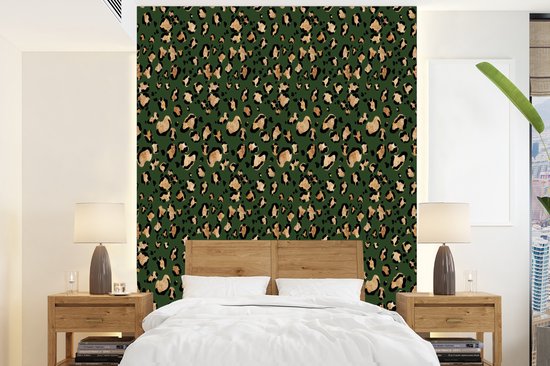 Behang - Fotobehang Panter - Goud - Patronen - Luxe - Breedte 205 cm x ...