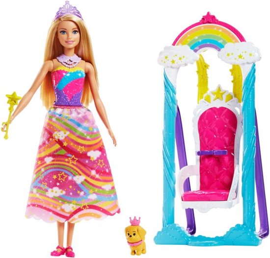 Barbie pop Dreamtopia Playset met schommelstoel troon | bol