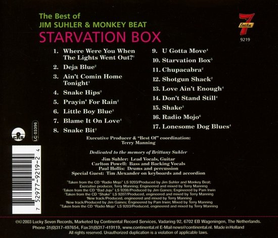 Jim Suhler & Monkey Beat - Starvation Box (CD), Jim Suhler And Monkey ...