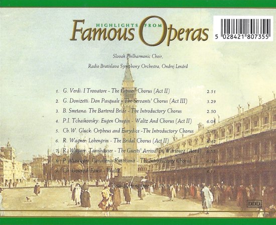 Highlights From Famous Operas, Various | CD (album) | Muziek | bol