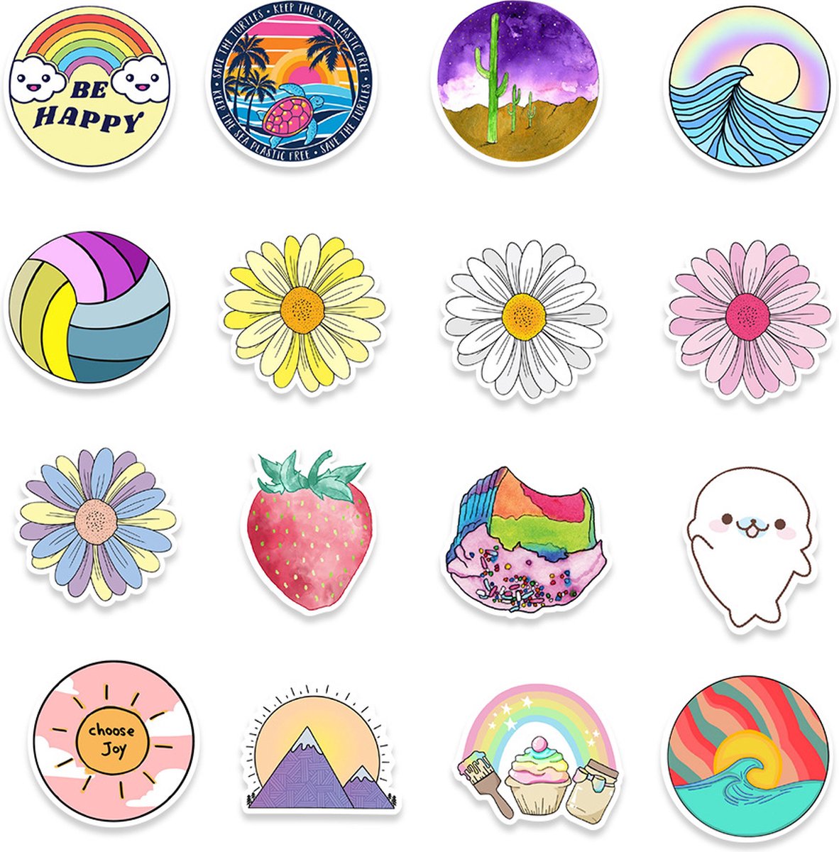 100 Pastel Cute VSCO Stickers voor laptop, ipad, telefoon, schrift ...
