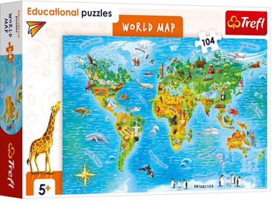 Trefl World Map puzzel - 104 stukjes | bol