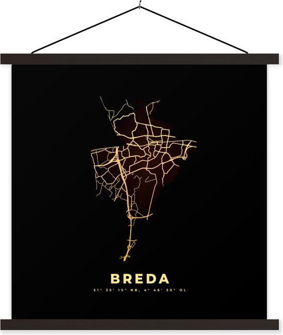 Posterhanger incl. Poster - Schoolplaat - Breda - Stadskaart - Plattegrond - Kaart -... | bol