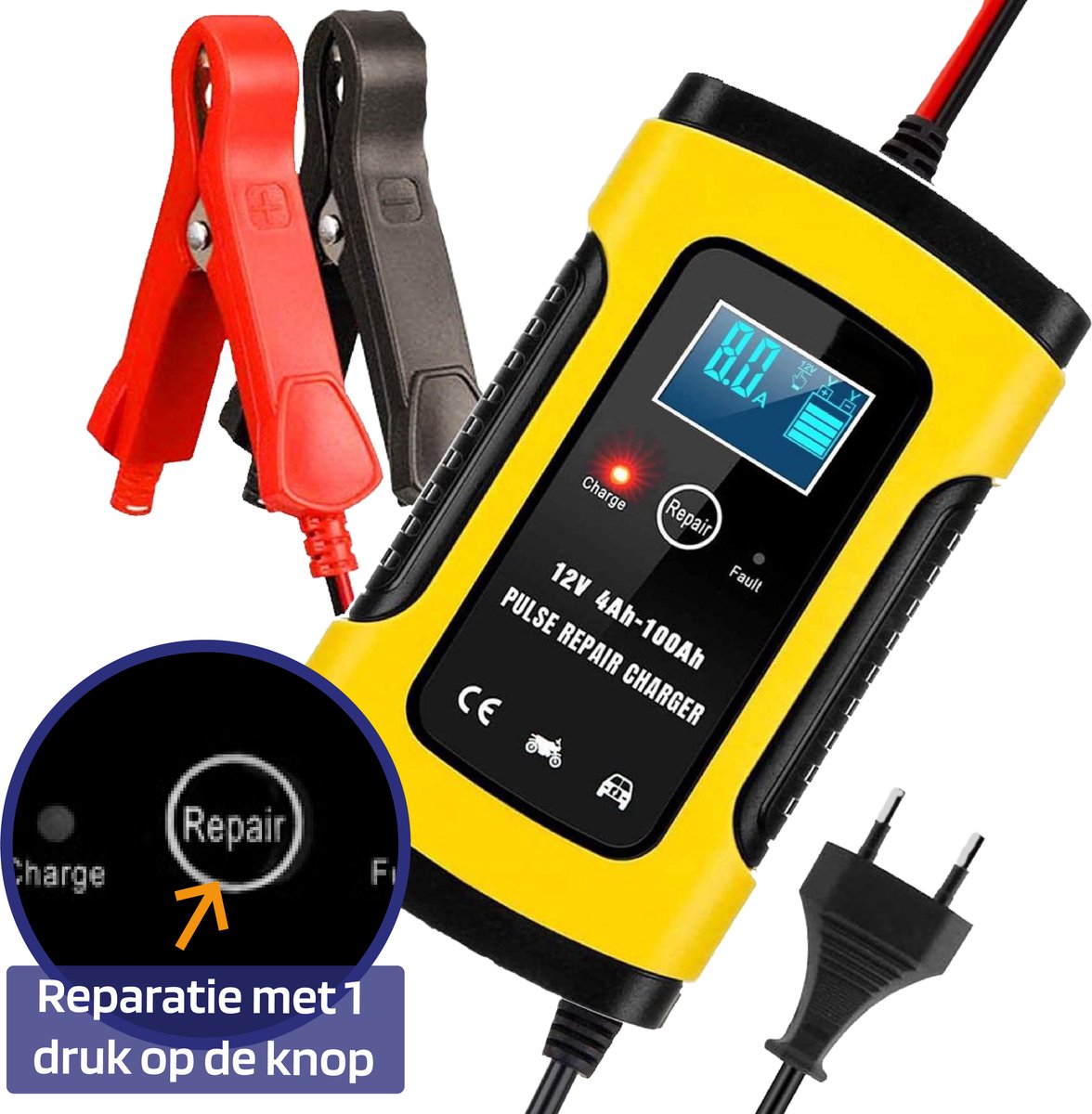 Techgenics Acculader - Druppellader 12V - Voor Motor Auto Scooter Boot ...