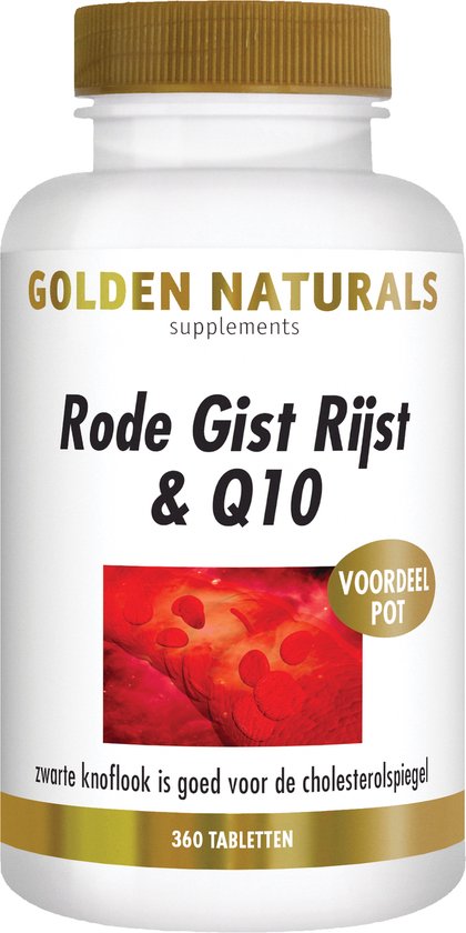 Golden Naturals Rode Gist Rijst & Q10 (360 veganistische tabletten) | bol