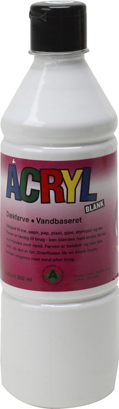 Acryl verf. wit. 500 ml/ 1 fles | bol.com